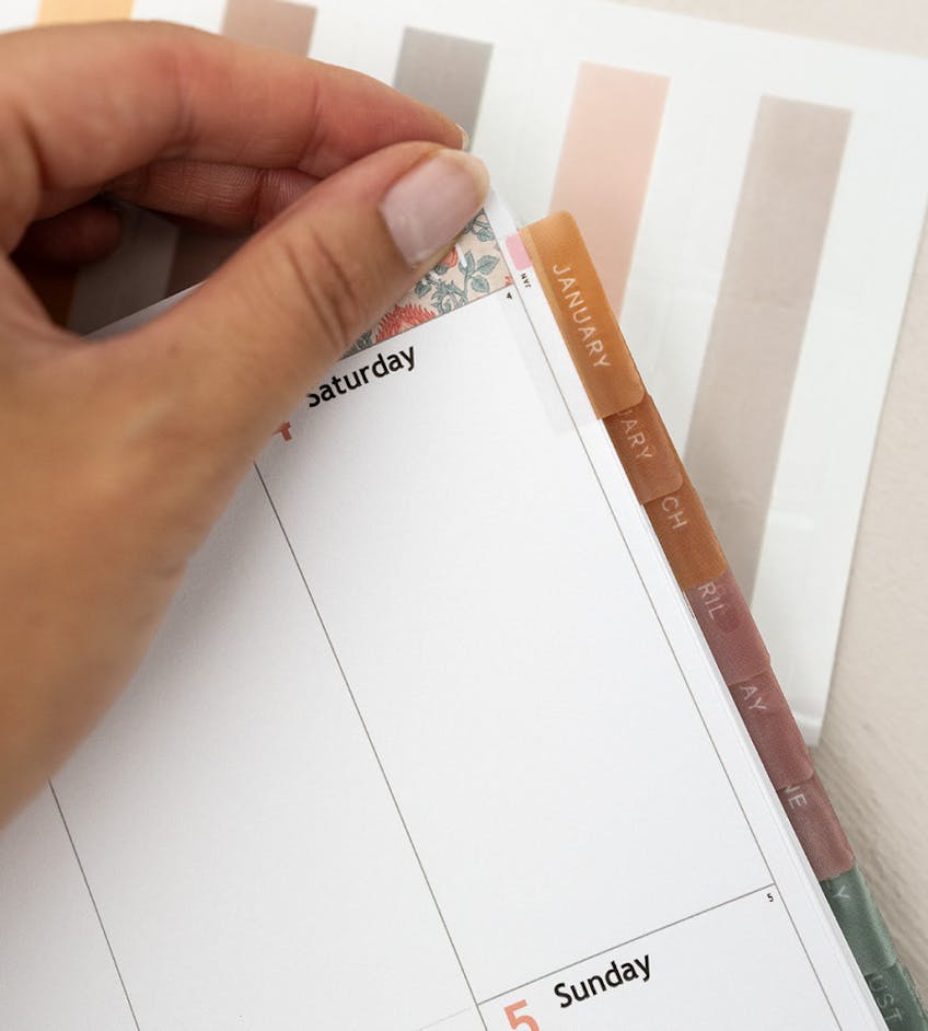 Monthly Tabs Fab Tabs - Earthy Colours | Personal Planner
